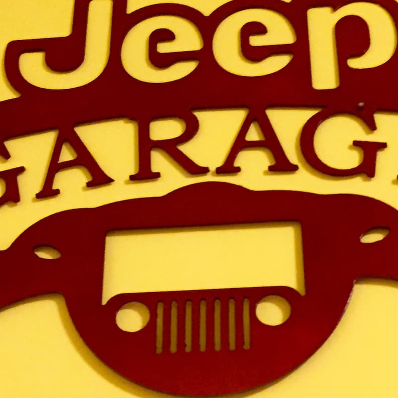 Jeep Garage Front Grill Steel Garage Sign Jeep Metal Sign | Etsy