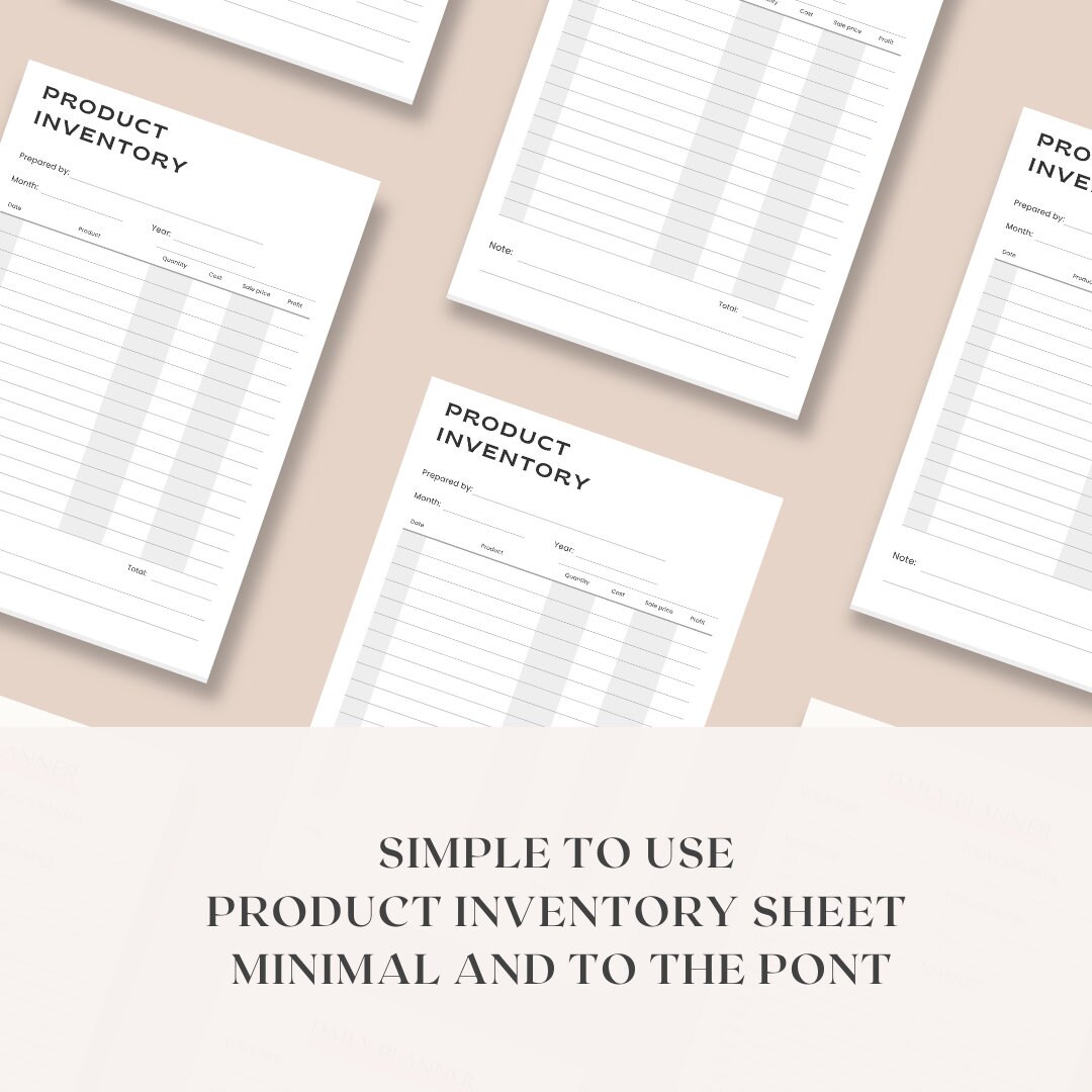 Editable Inventory Tracker, Product Inventory Template, Hotel Inventory ...
