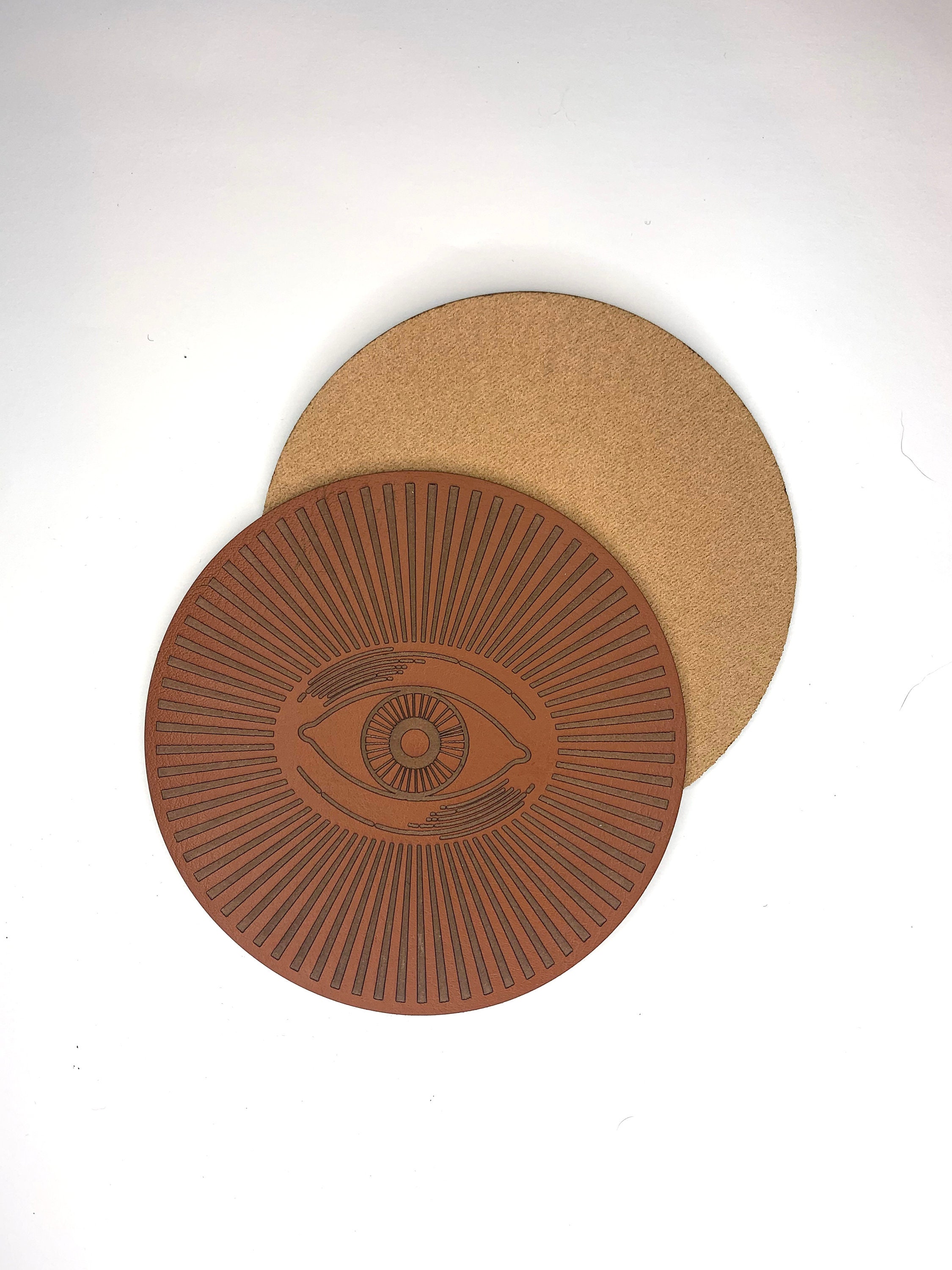 Faux Leather All-seeing Eye Coasters, Set of 4 - Etsy