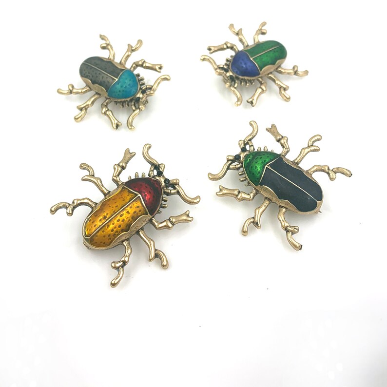 Big Beetle Enamel Brooch Pin | Etsy