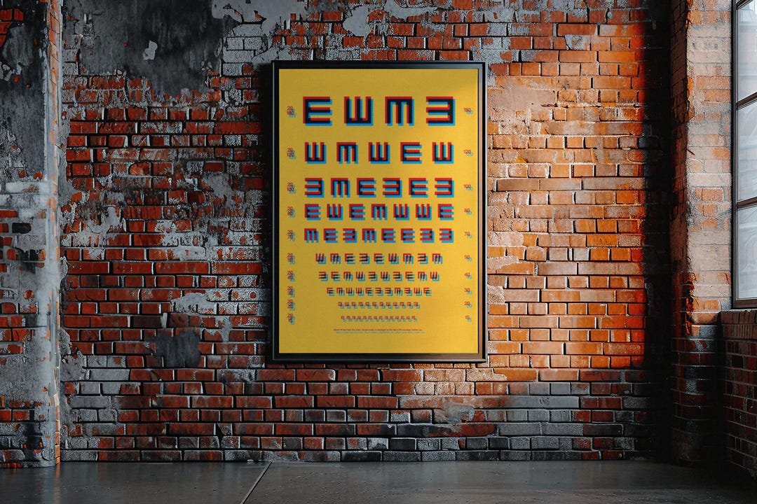 Retro 3D Eye Chart Art Print – Anaglyph Optometry Test Digital Download ...