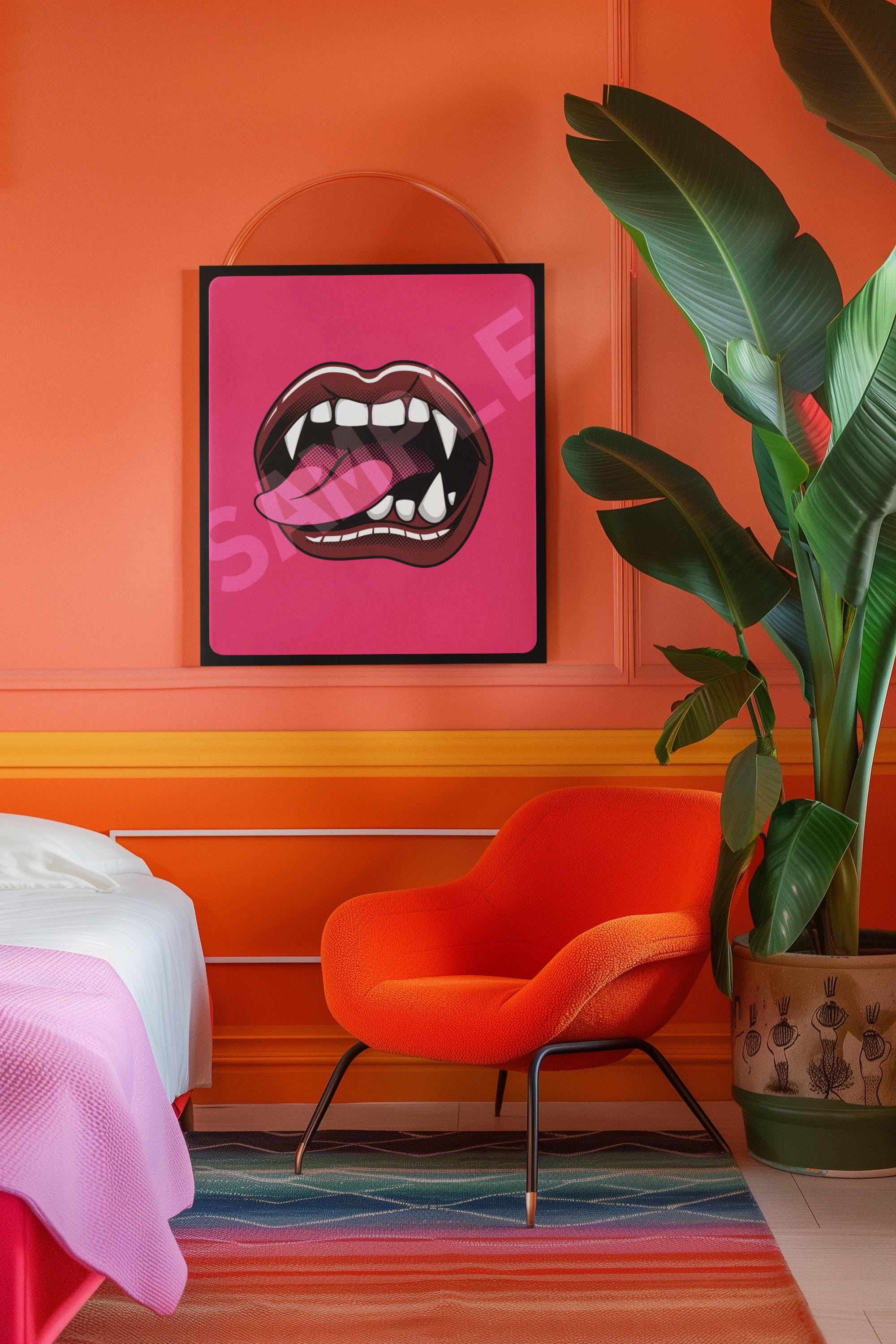 Pop Art Vamp Lips – Fang-tastic Digital Artwork (SVG & PNG) - Etsy