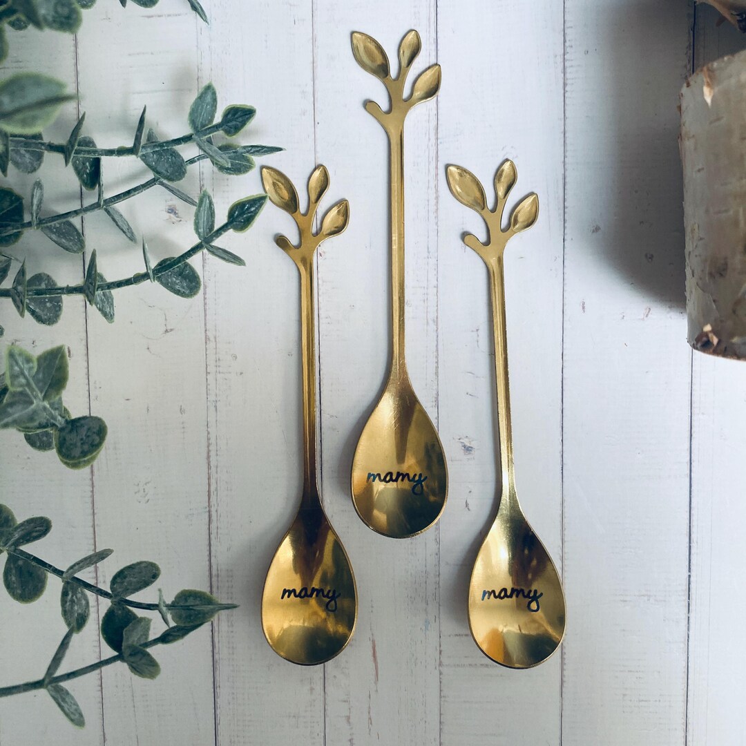 Engraved Gold Spoon With Pregnancy Announcement – Future Grandmother or ...