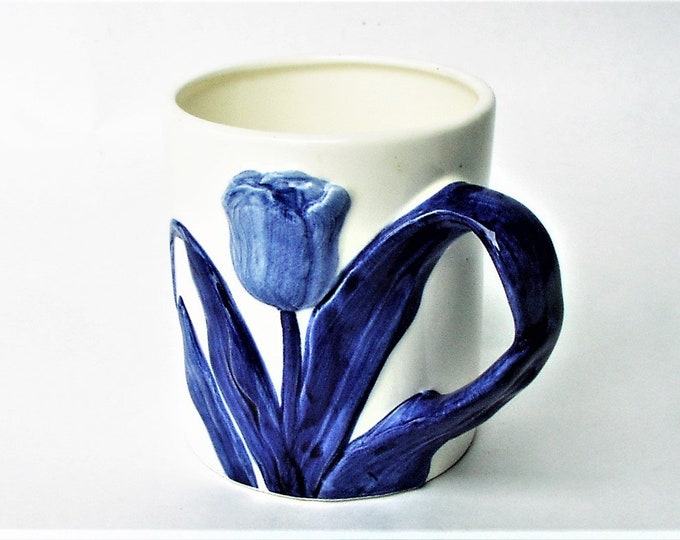 Unique Delft Blue Tulip Flower Themed Coffee Mug / Tea Cup - 1980s ...