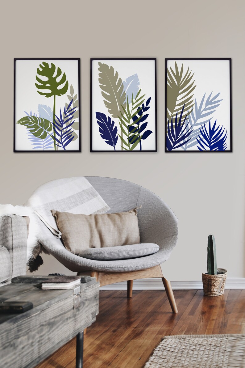 Set of 3 Instant Download Printable Leaf Art A1 A2 A3 A4 - Etsy