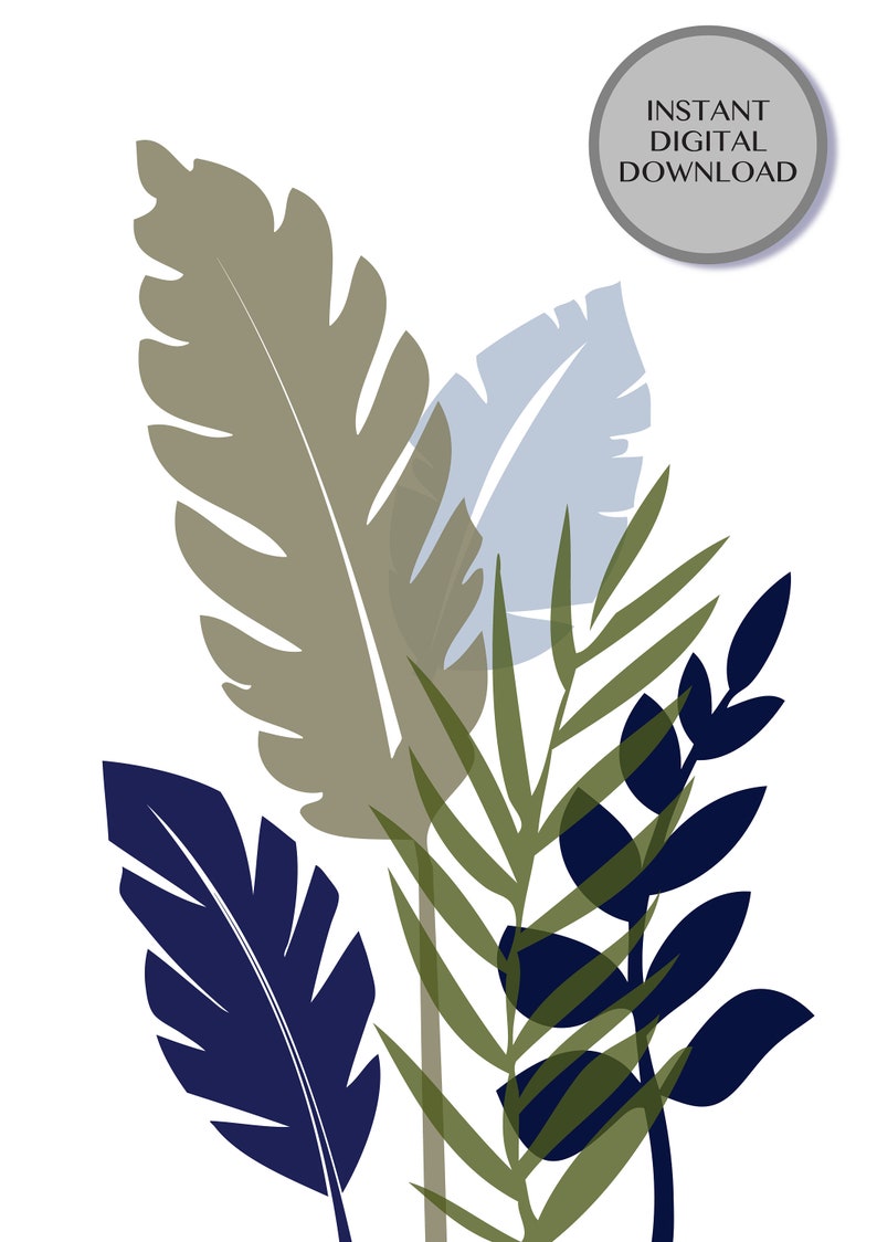 Set of 3 Instant Download Printable Leaf Art A1 A2 A3 A4 - Etsy