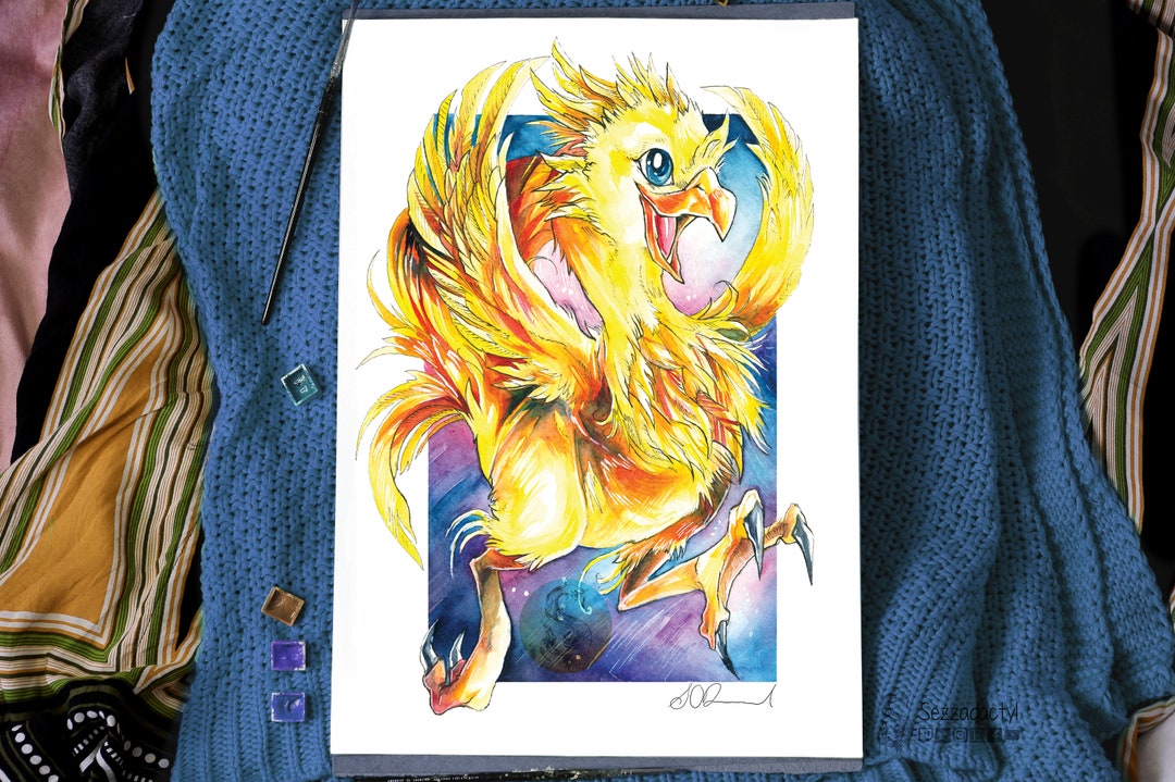 Yellow Chocobo Print A3/A4/A5 Sizes - Etsy