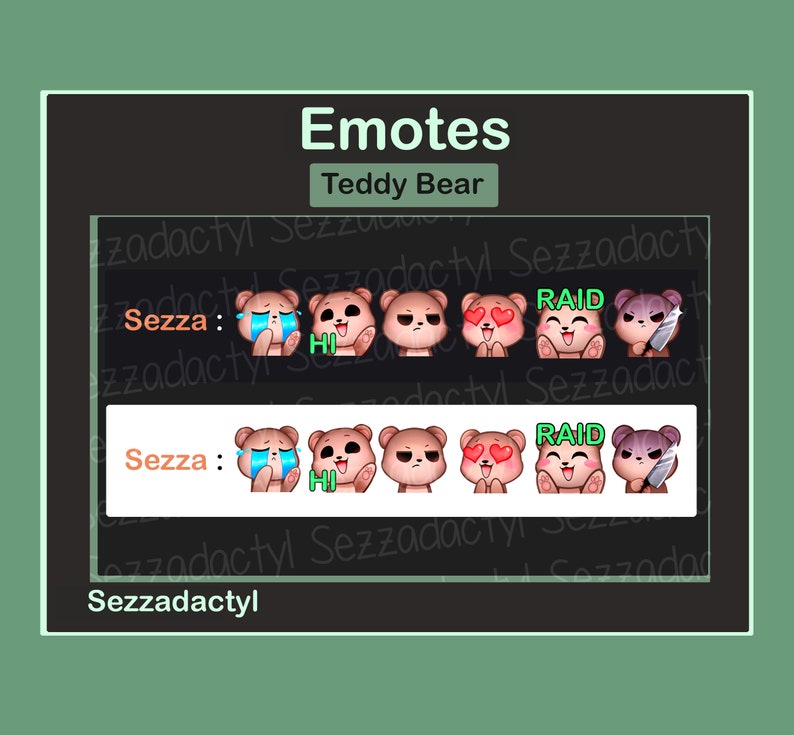 Teddy Bear Emotes – Streaming Chibi Emoji Set - Etsy