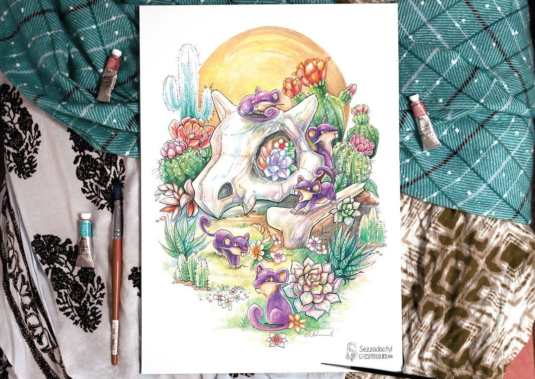 Skull With Rats Print A3/A4/A5 Sizes - Etsy