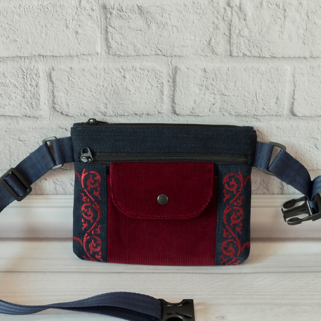 Corduroy Fanny Pack, Burgundy Hip Bag, Cell Phone Purse - Etsy