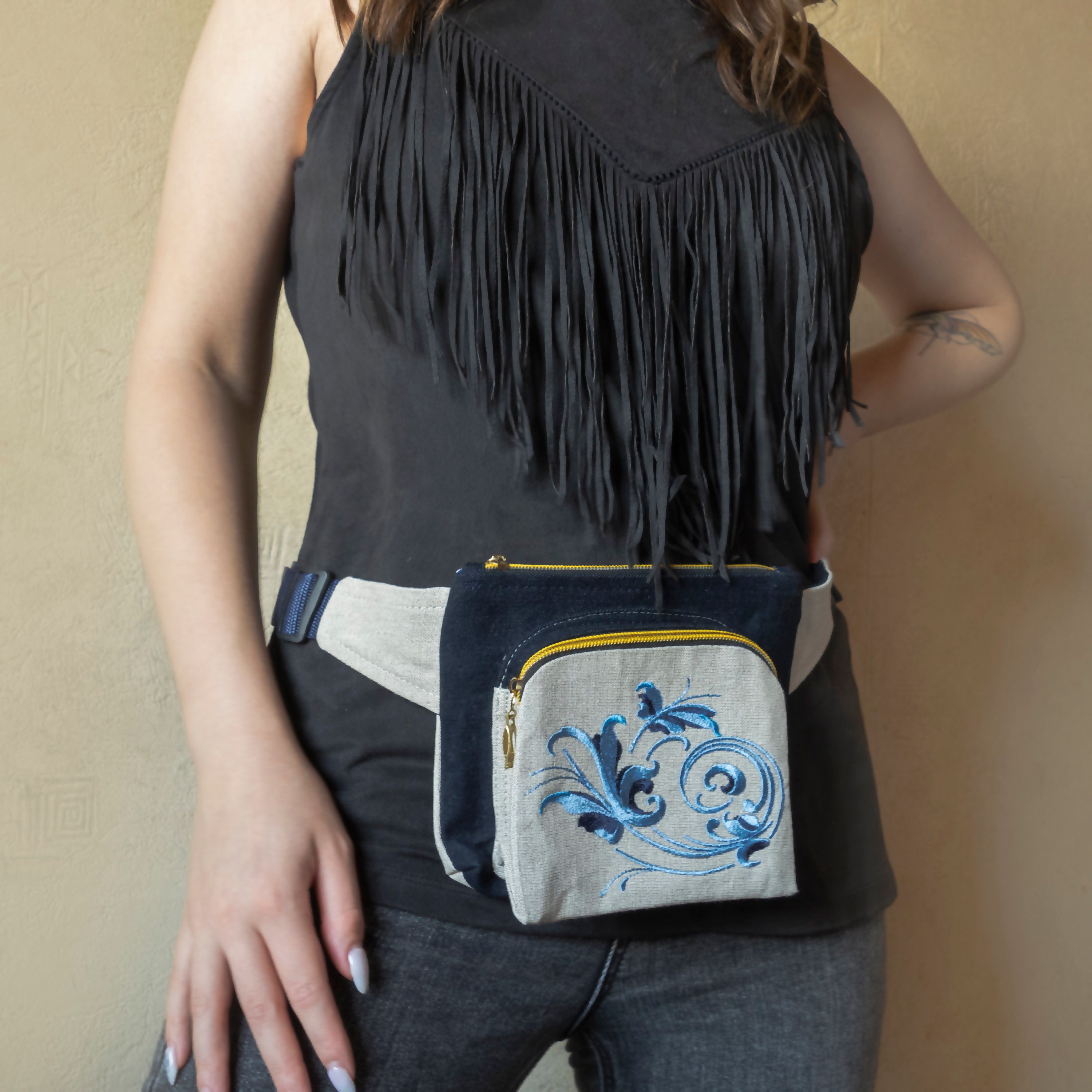 Linen Hip Bag Denim Fanny Pack for Women Designer Waist - Etsy