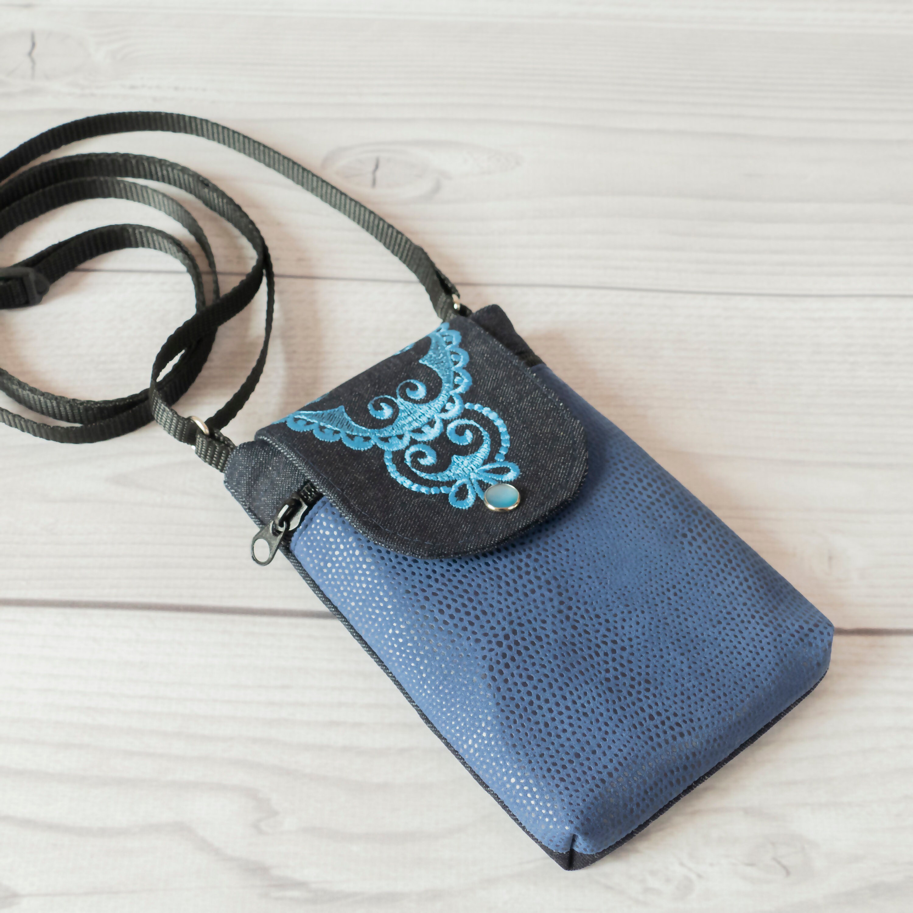 Blue Cell Phone Crossbody Purse Small Iphone Bag for Women | Etsy