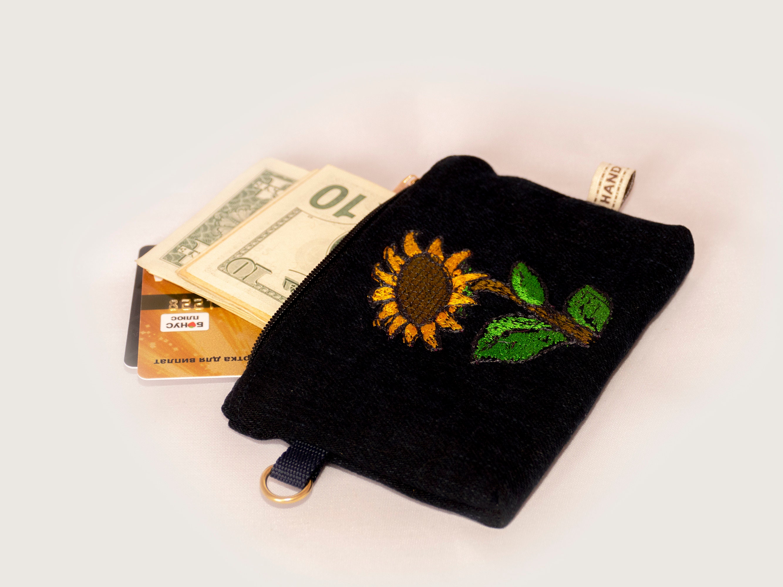 Sunflower Coin Purse Zipper for Women Embroidery Coin Pouch | Etsy