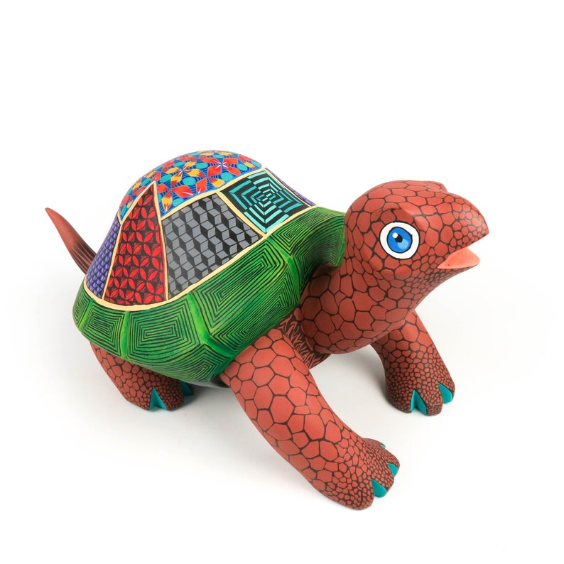 Large Turtle Oaxacan Alebrije Wood Carving Mexican Folk Art | Etsy