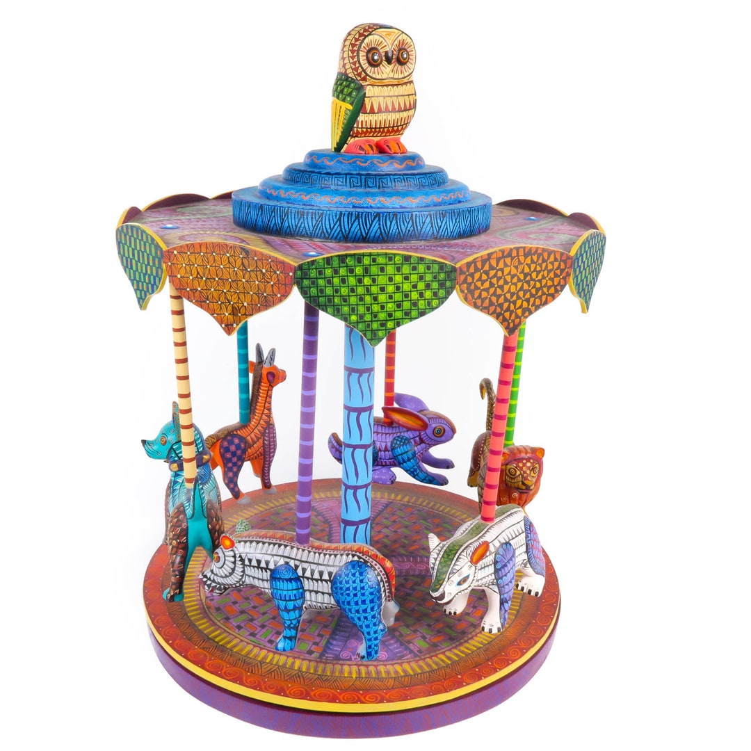 Animal Carousel Oaxacan Alebrije Wood Carving Mexican Folk - Etsy