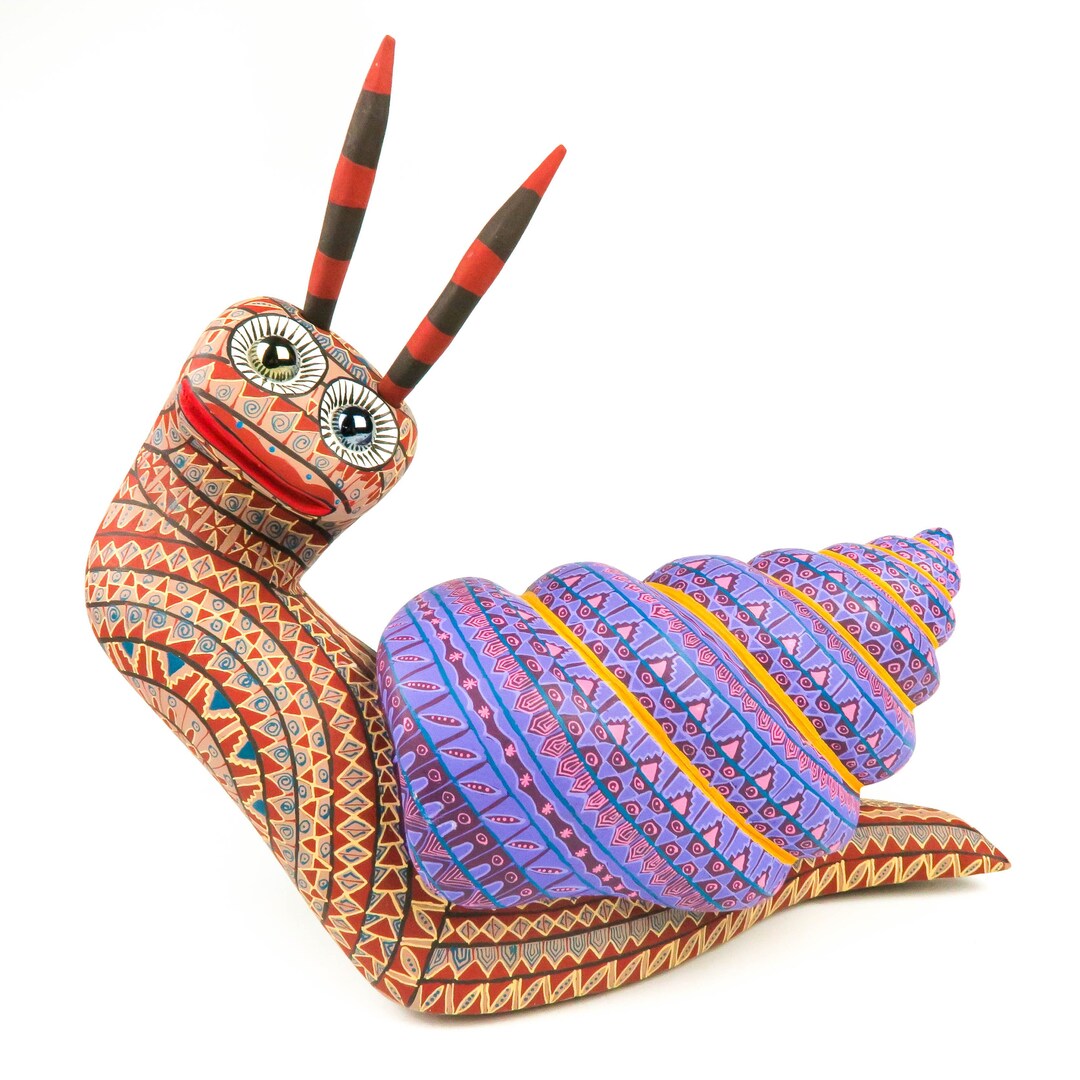 Zapotec Snail Oaxacan Alebrije Wood Carving Mexican Folk Art Sculpture ...