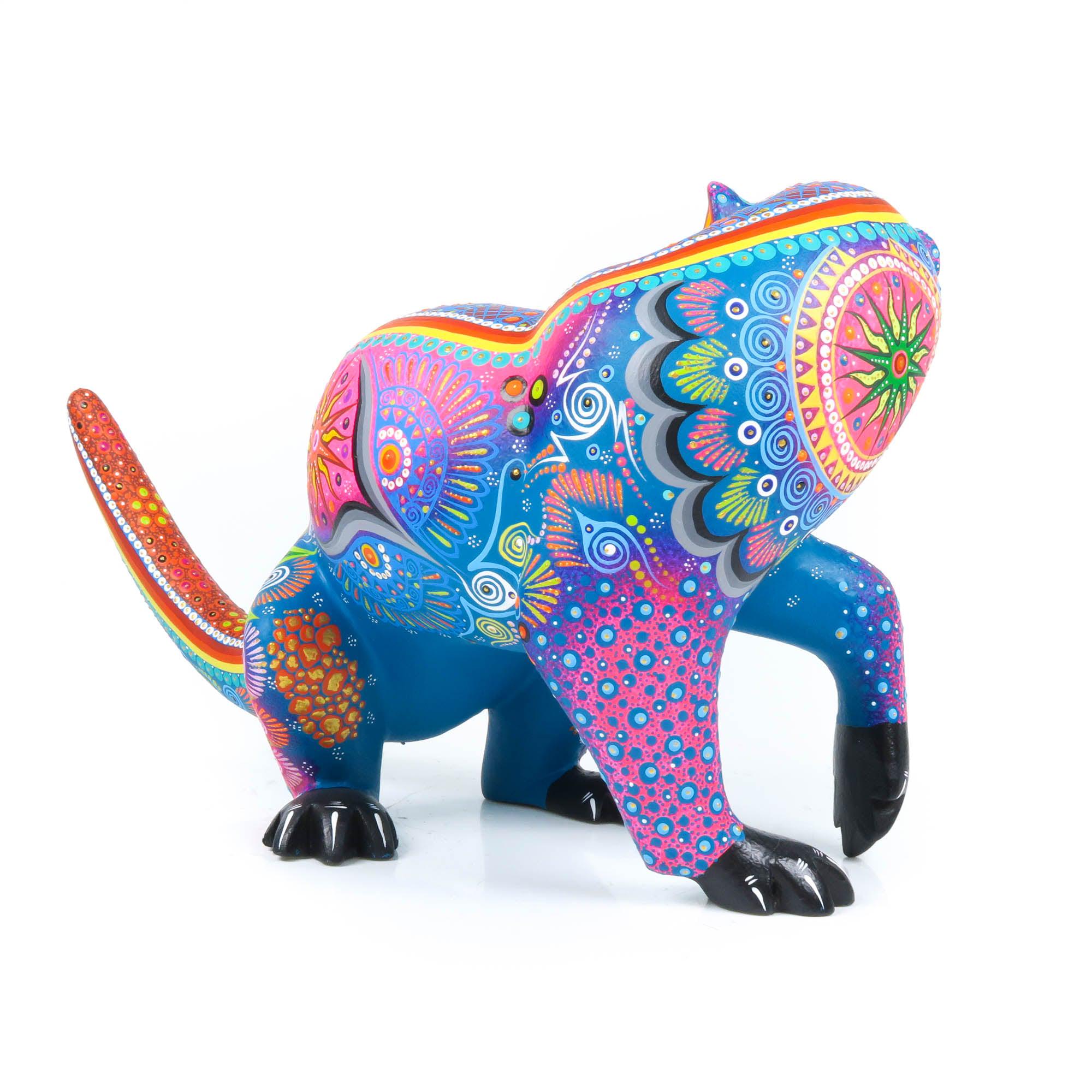Blue Badger - Oaxacan Alebrije Wood Carving - Etsy