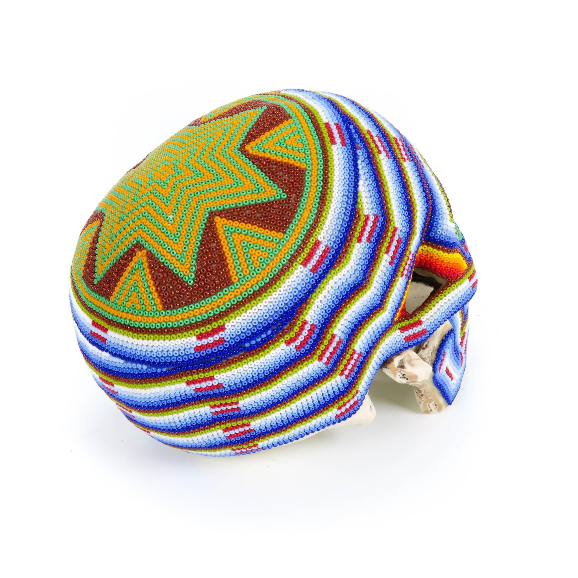 Huichol Beaded Human Skull Mexican Dia De Los Muertos Folk Bead Art - Etsy