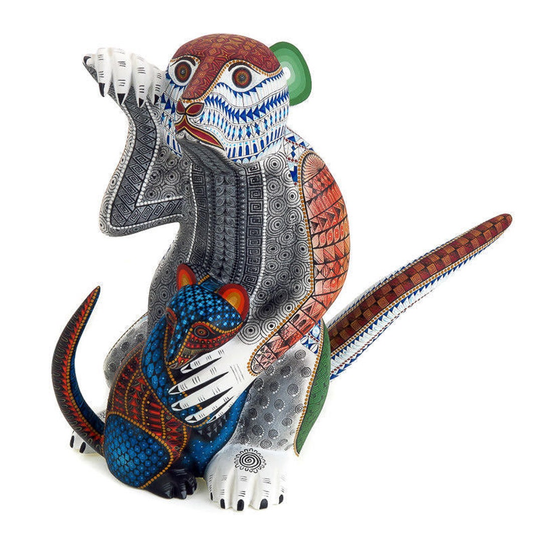 Opossum With Baby Oaxacan Alebrije Wood Carving Nestor - Etsy