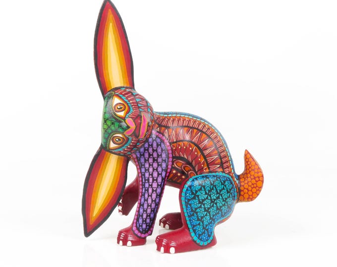 Cute Rabbit - Oaxacan Alebrije Wood Carving Mexican Folk Art Sculpture ...