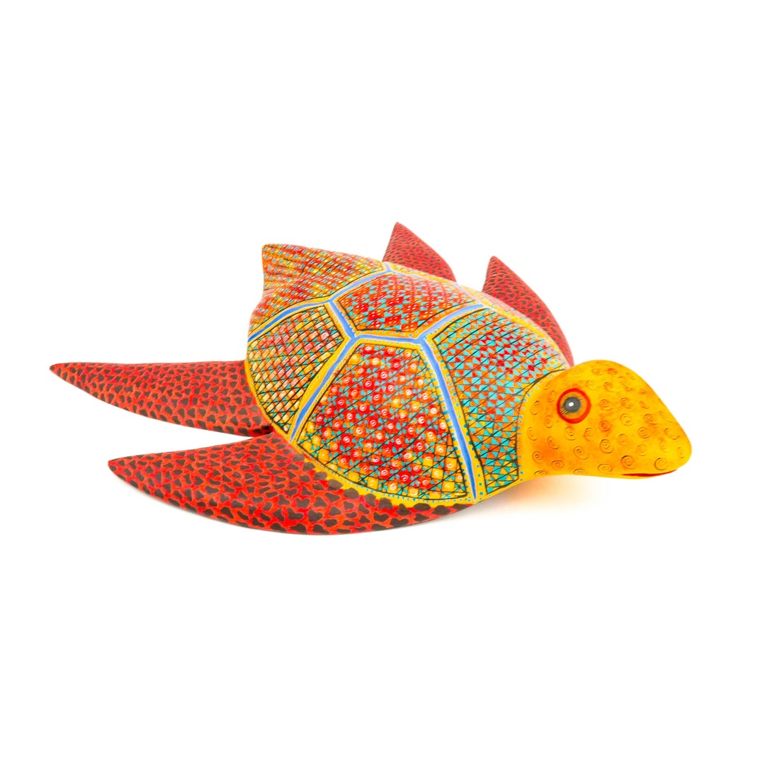 Sea Turtle Oaxacan Alebrije Wood Carving Mexican Folk Art Sculpture ...