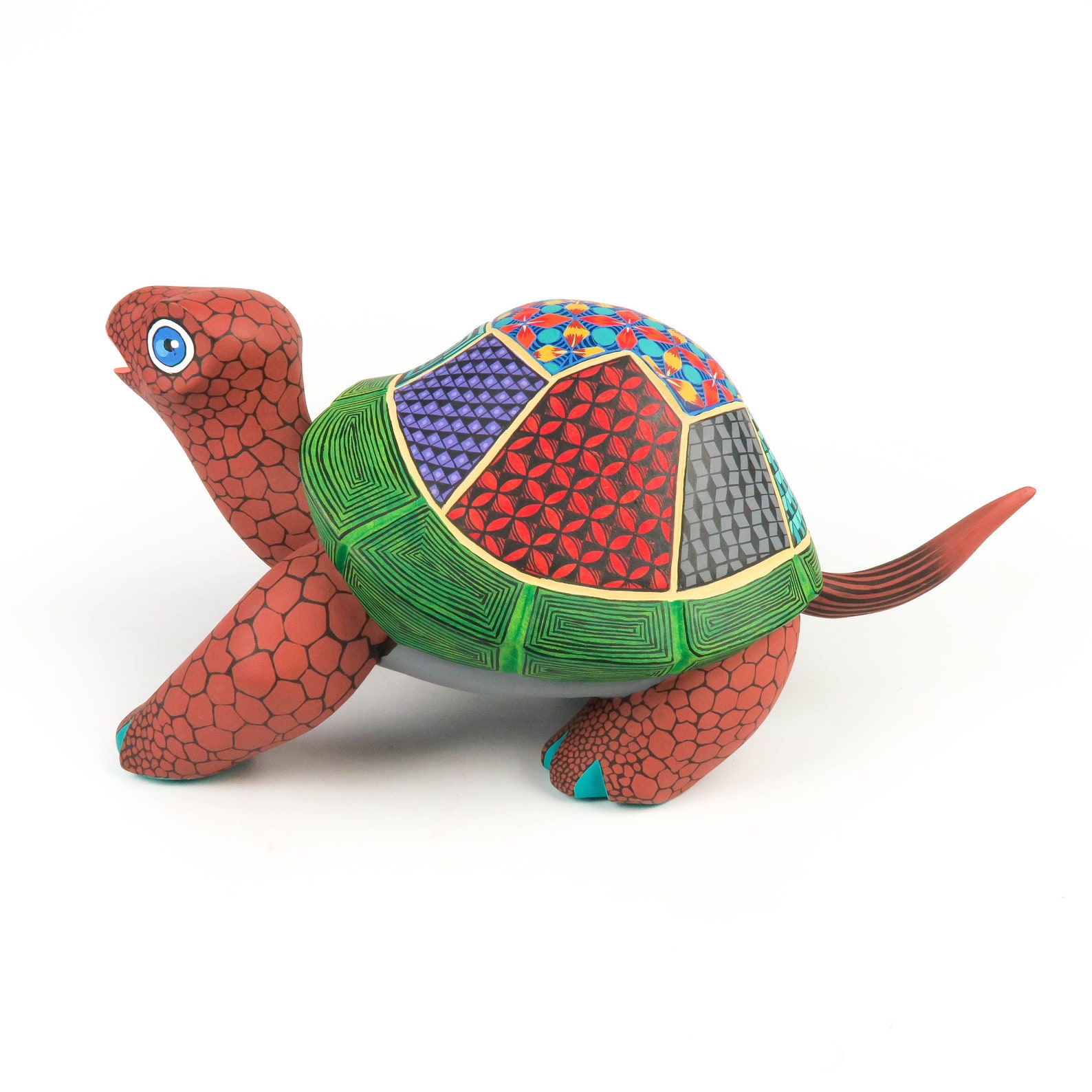 Large Turtle Oaxacan Alebrije Wood Carving Mexican Folk Art | Etsy
