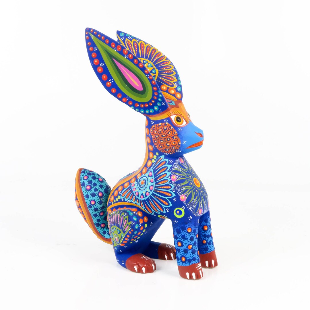 Blue Rabbit Oaxacan Alebrije Wood Carving - Etsy