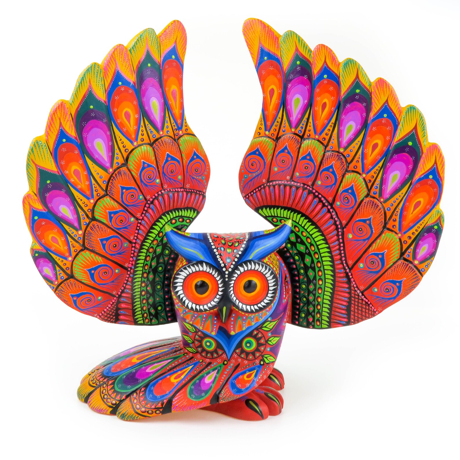 Vibrante Búho Grande Oaxacan Alebrije Wood Carving Mexican | Etsy