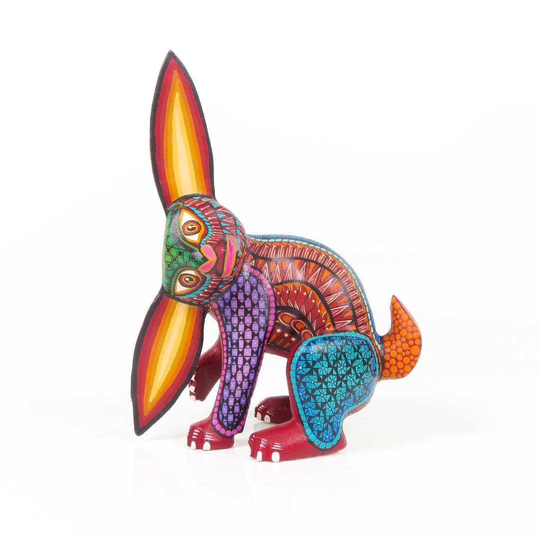 Cute Rabbit Oaxacan Alebrije Wood Carving Mexican Folk Art Sculpture ...