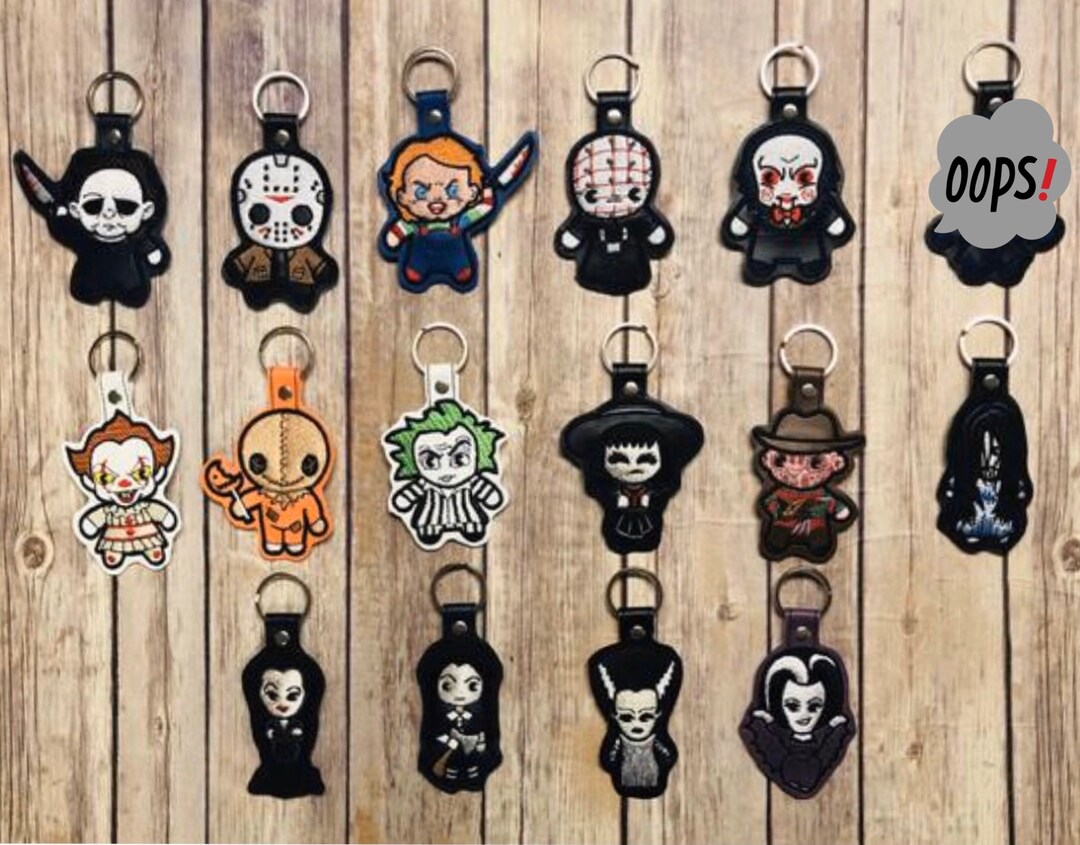 Chibi Horror Inspired Embroidered Keychain Key Chain Keyfob - Etsy