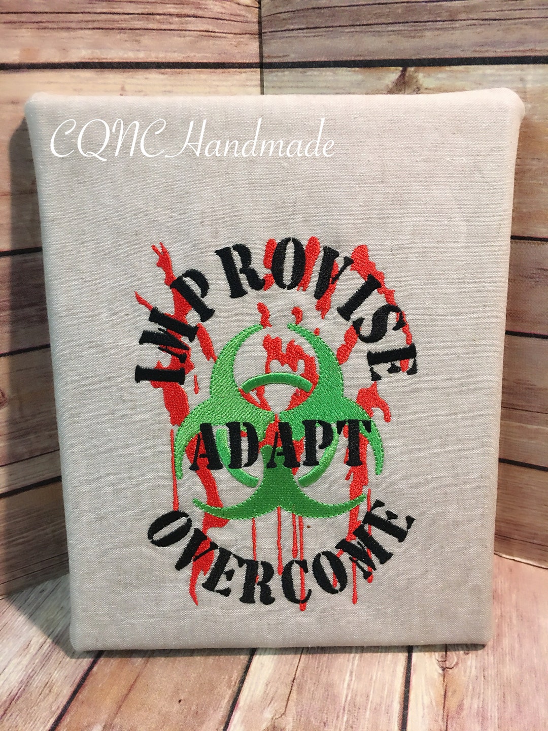 Zombie Apocalypse Improvise, Adapt, Overcome Wall Art Embroidered ...