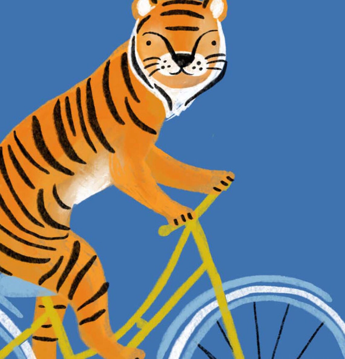 TIGER ON A BIKE Giclee Print / Wall Art. 8 X 8 Inch Square Animal Bike ...