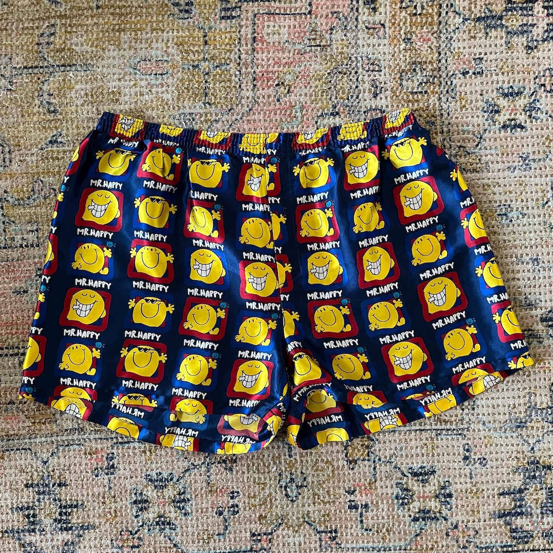 Vintage 1990’s Mr. Men Mr Happy All Over Print Men’s XL Roger ...
