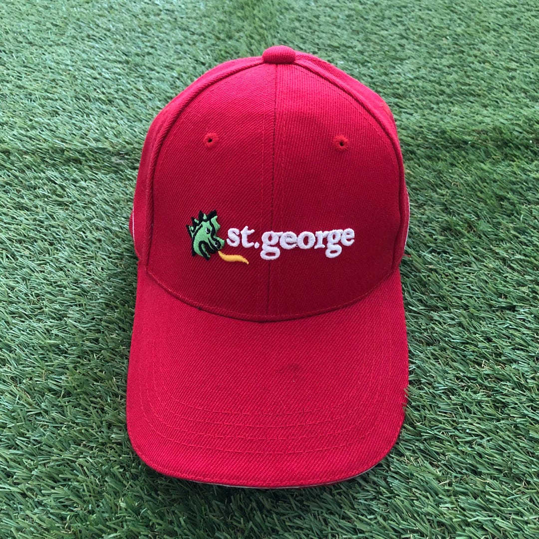 Vintage 2000 St. George Australian Bank Red Stitched Box Logo ...