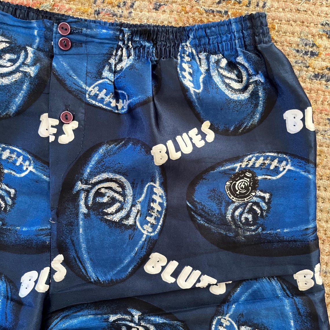 Vintage 1990’s AFL Carlton Blues All Over Print Men’s Large/xl Satin ...