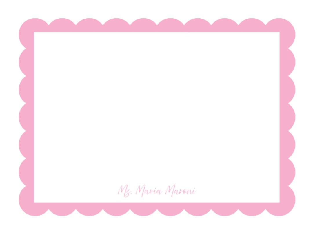 Custom Scallop Die-cut Stationery Cards | 5x7 Personal Note Cards - Etsy