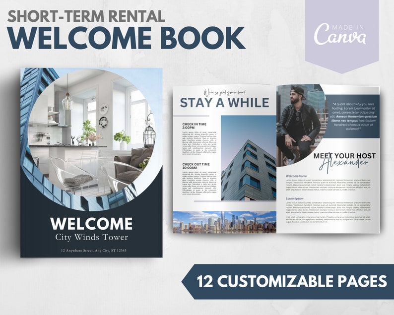 Modern Welcome Book Minimalist Welcome Guestbook Airbnb House Manual ...