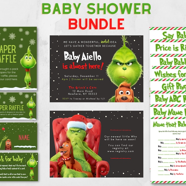 Grinch Theme Baby Shower - Etsy
