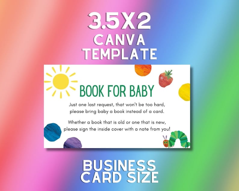Hungry Caterpillar Baby Shower, Bundle Invitation Set, Canva Editable ...
