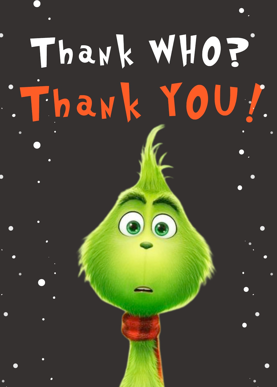Grinch Christmas Thank You Cards, Birthday Thank You Card, Canva ...