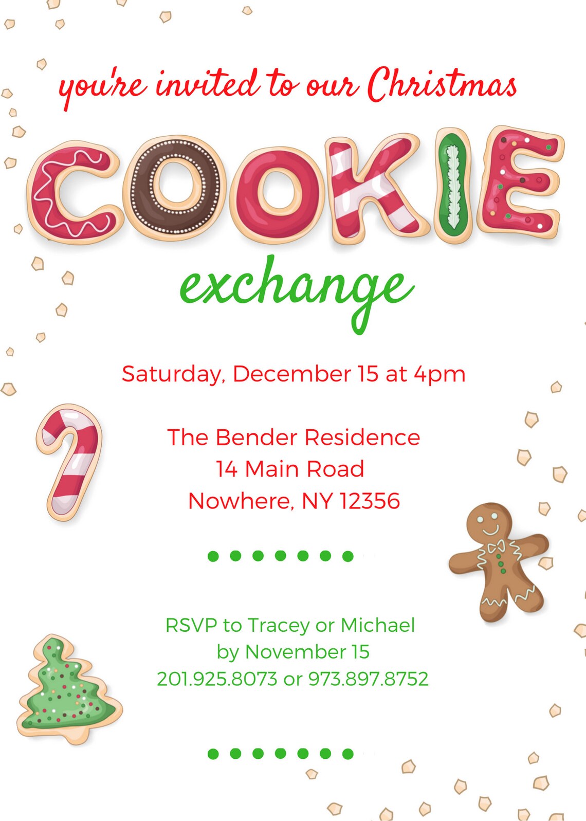 Cookie Party, Christmas Cookie Invite, Cookie Exchange Printable, Canva ...
