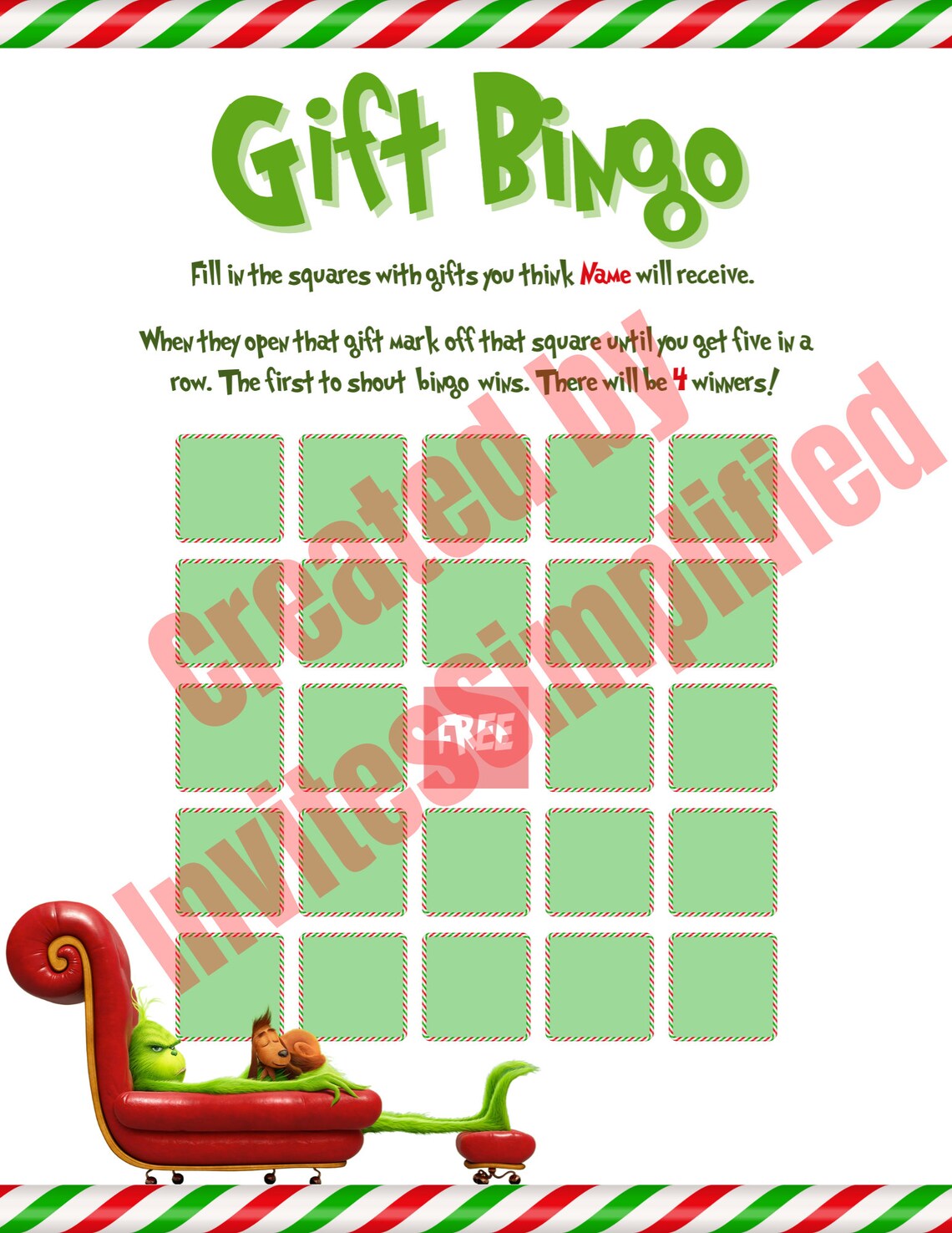 Grinch Baby Shower Games Bundle- INSTANT DOWNLOAD - Canva Editable ...