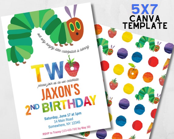 Corpse Party Invitaciu00f3n De Fiesta De Oruga Muy Hambrienta Editable ...