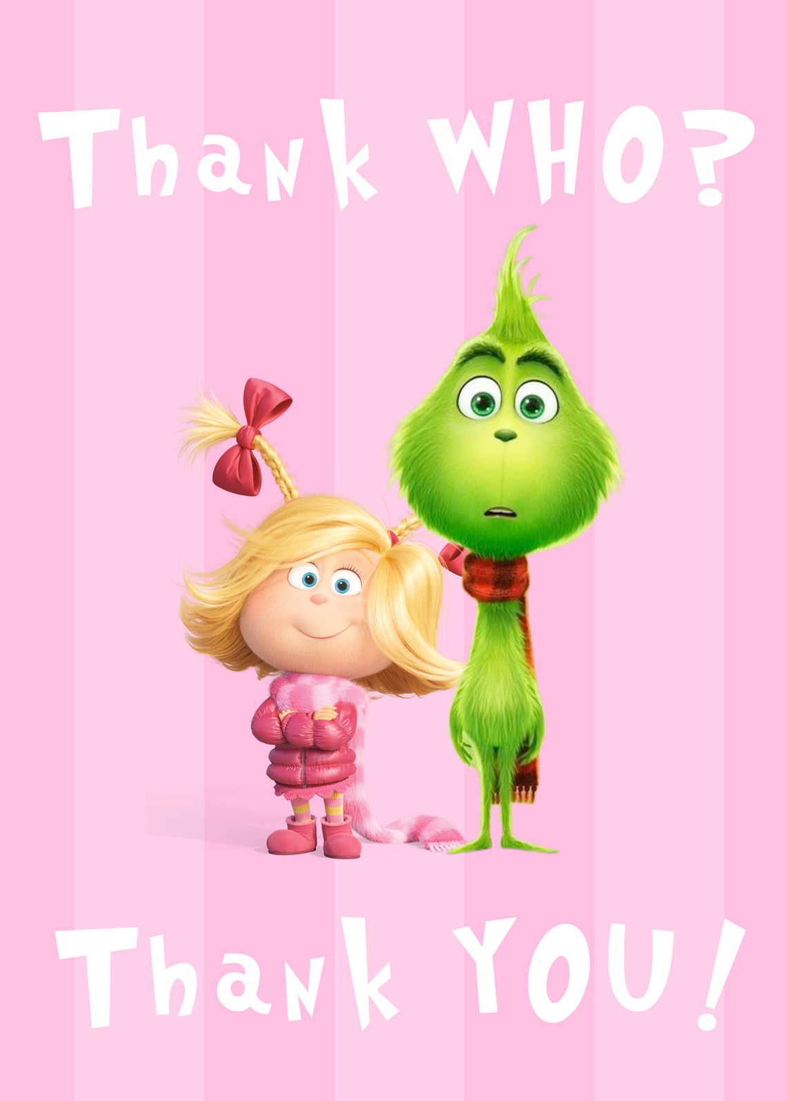 Grinch Thank You, Christmas Thank You Card, Baby Shower Thank You ...