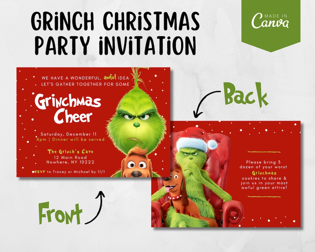 Grinch Christmas Invite, Grinchmas Cookie Exchange, Christmas Party ...