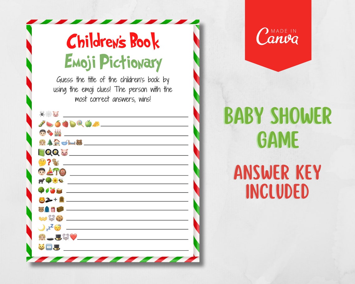 Grinch Baby Shower Game, Canva Editable Grinchmas Baby Shower Emoji ...
