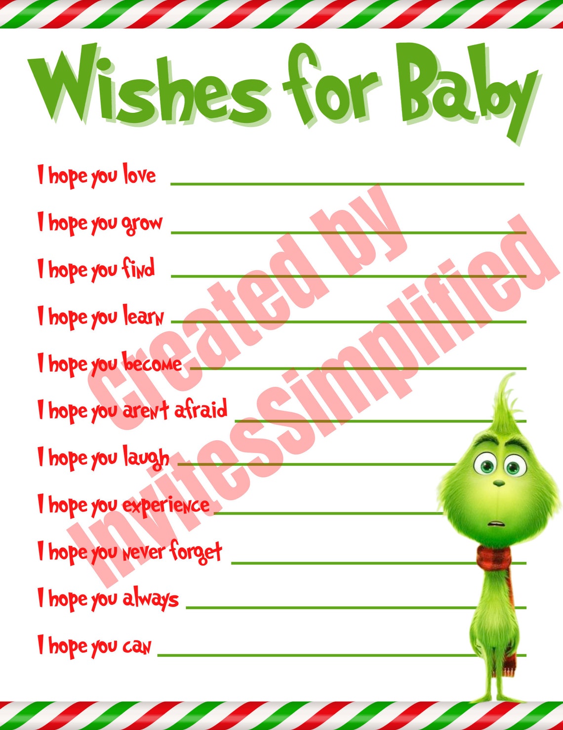 Grinch Baby Shower Games Bundle INSTANT DOWNLOAD Canva - Etsy