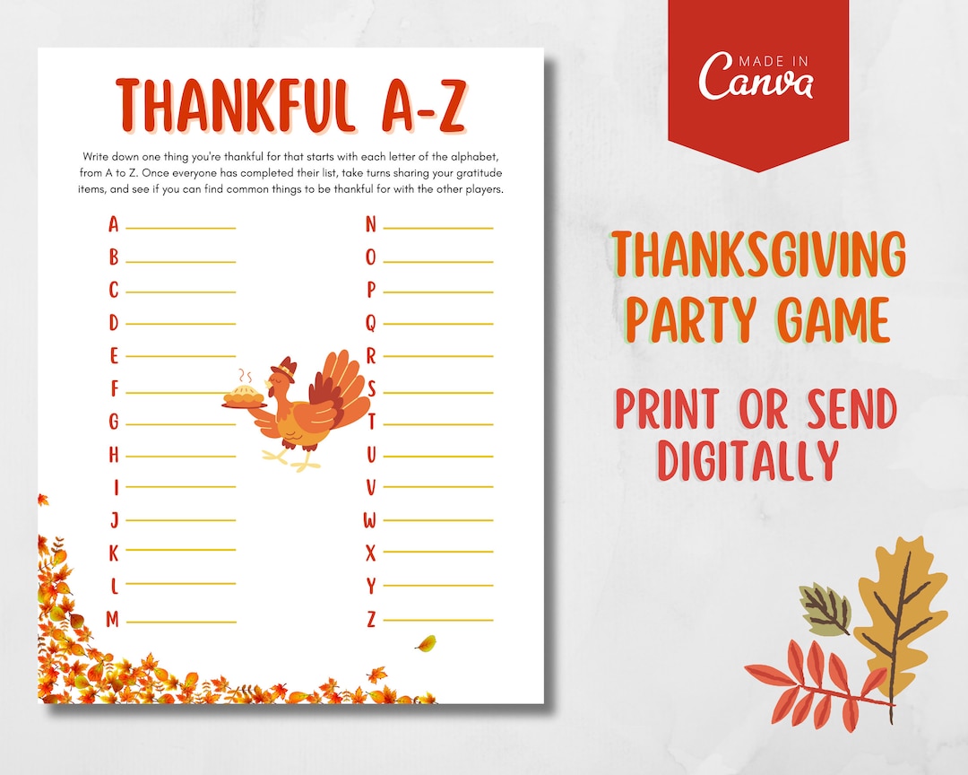 Thanksgiving Game Printable, Thanksgiving Game, Autumn Game, Icebreaker ...