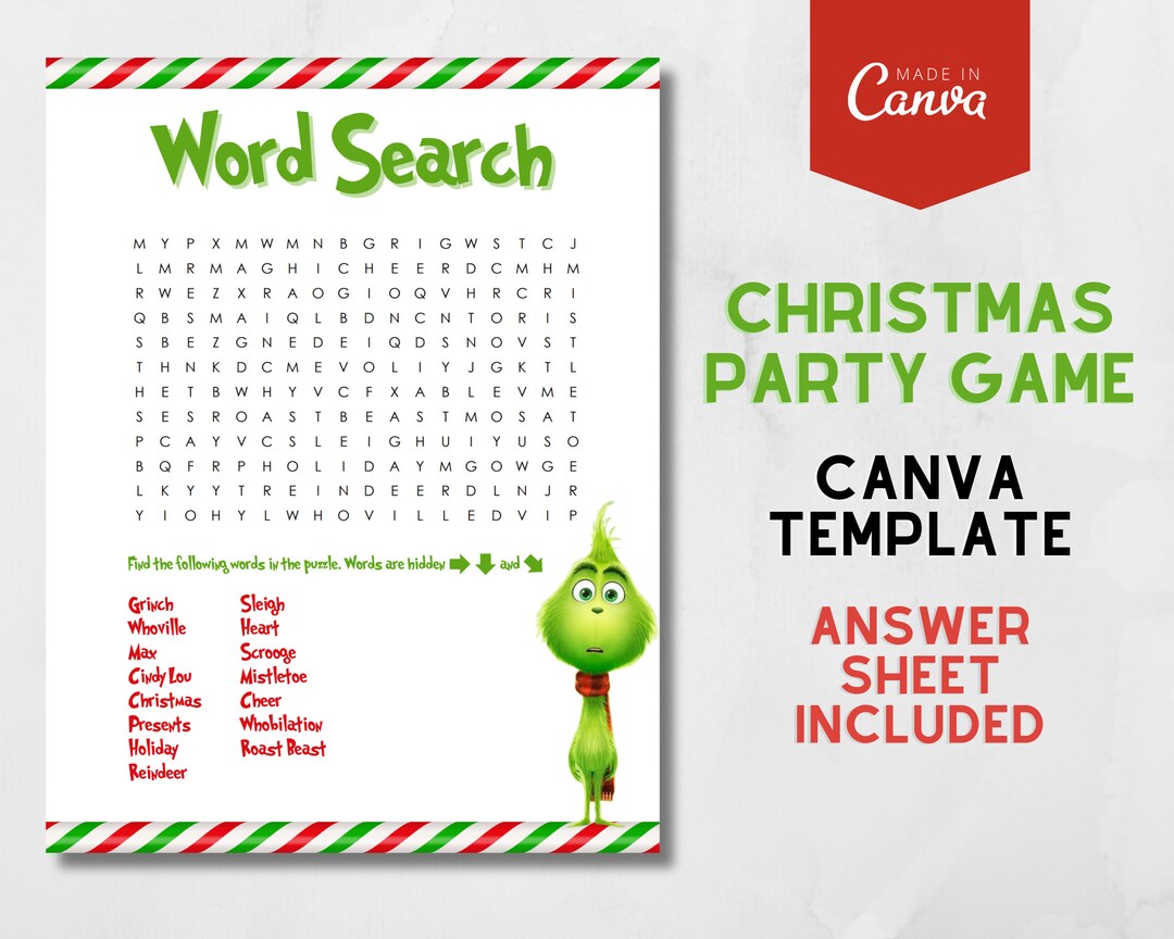 Grinch Game, Grinchmas Games, Christmas Party Games, How the Grinch ...