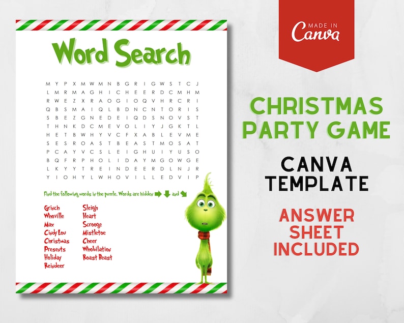 Grinch Game, Grinchmas Games, Christmas Party Games, How the Grinch ...